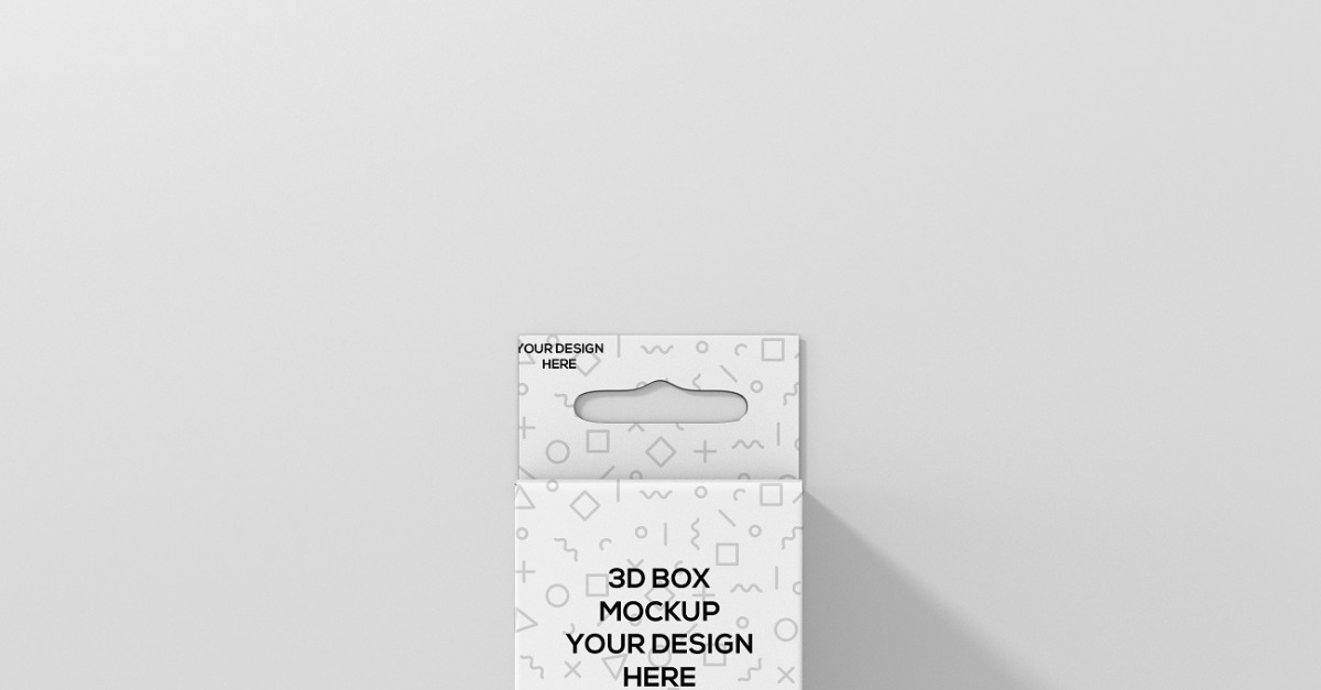 Mini Square Box With Hanger Mockup 5 - TemplateMonster