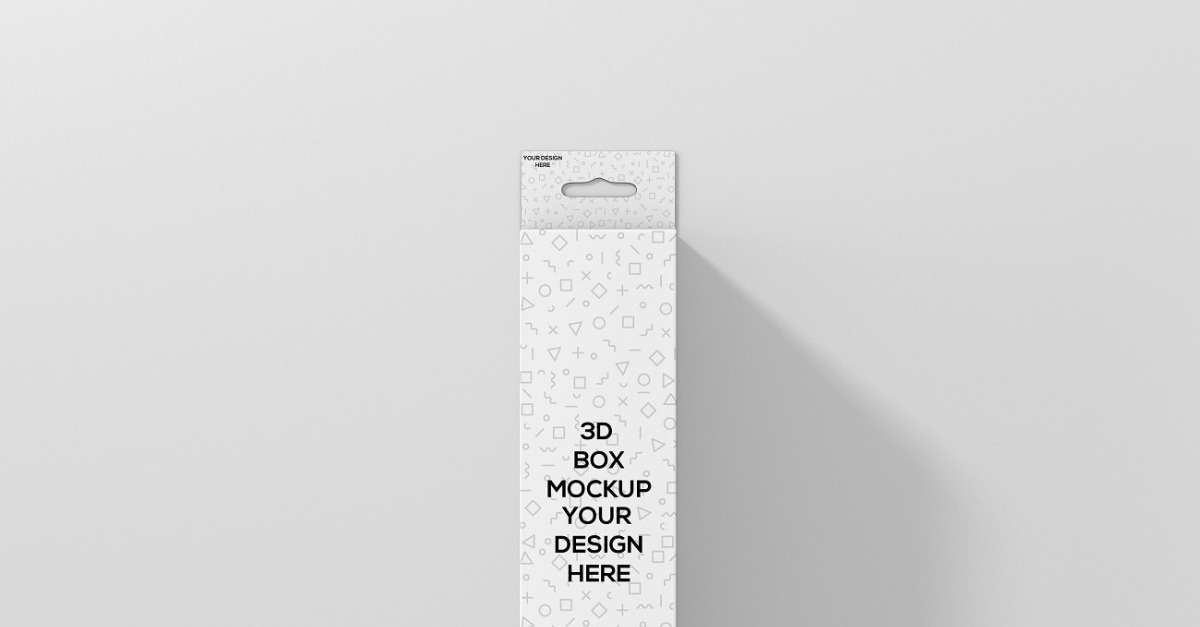 Slim High Rectangle Hanger Box Mockup 5 - TemplateMonster