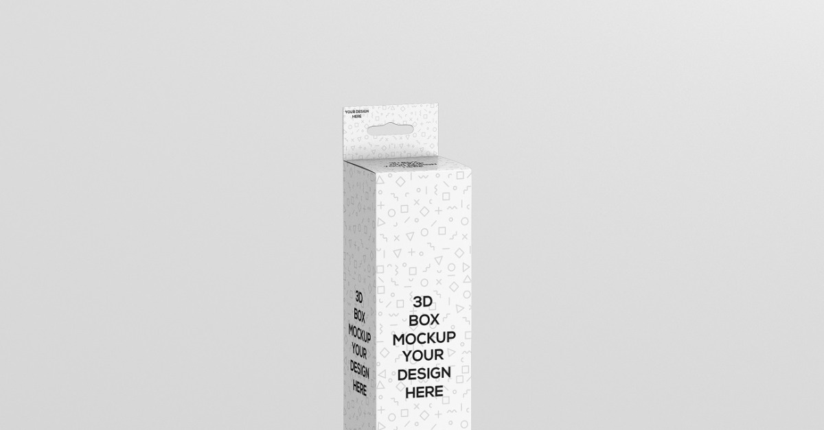 Slim High Rectangle Hanger Box Mockup - TemplateMonster
