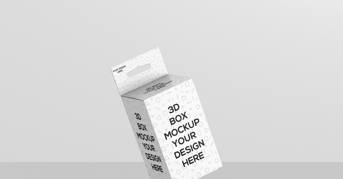 Rectangle Small Size Box With Hanger Mockup 2