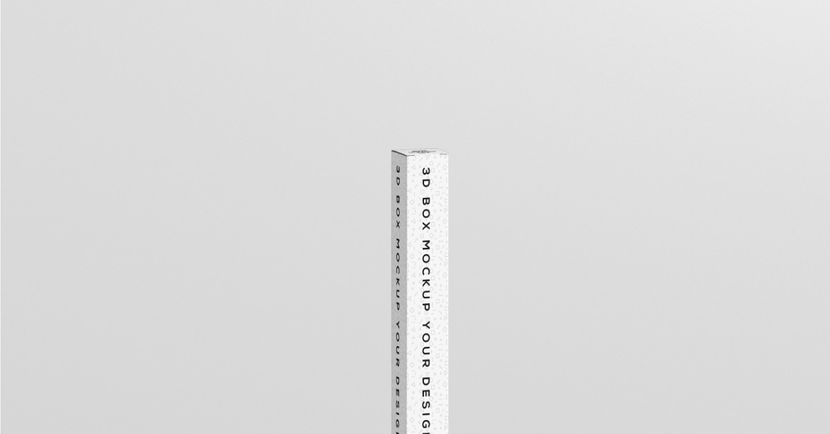 Slim High Rectangle packaging Box Mockup - TemplateMonster