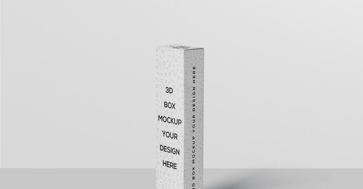 Slim High Rectangle Shape Box Mockup - TemplateMonster