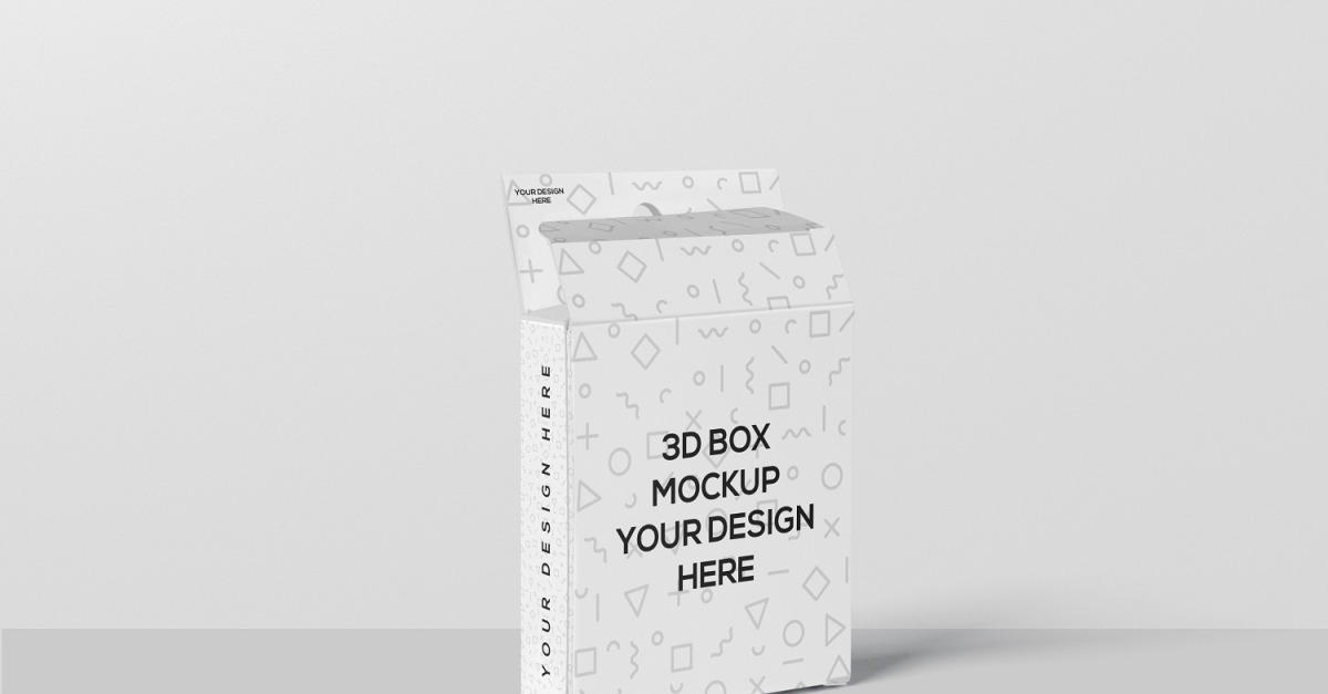 Slim Square Box With Hanger Mockup 3 - TemplateMonster