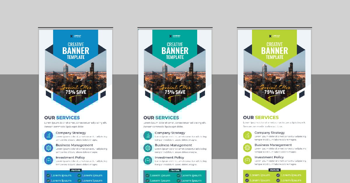 Banner enrollable corporativo, Banner X, Standee, Diseño desplegable ...