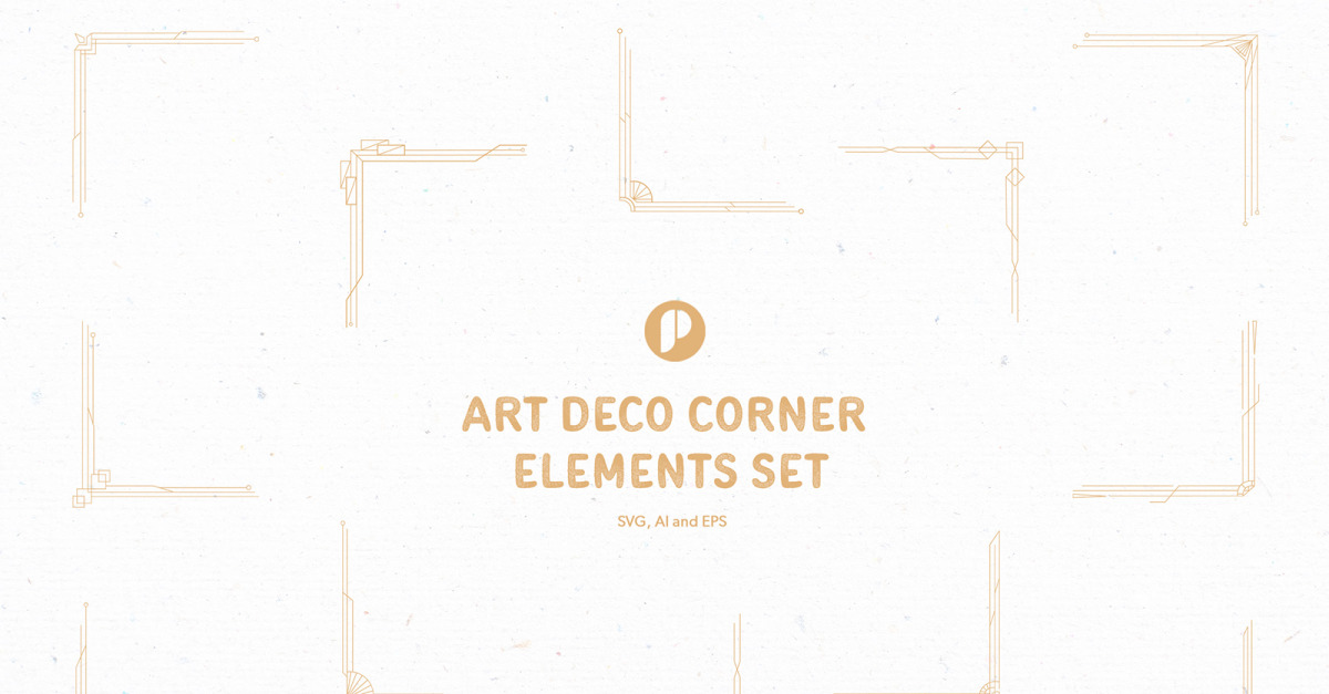 Conjunto de elementos de esquina Art Deco elegante minimalista