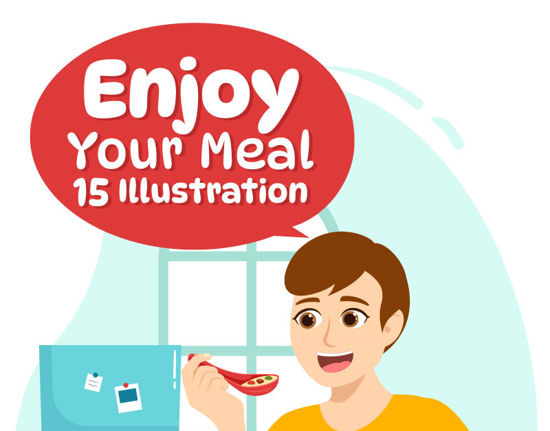 15 Enjoy Your Meal Vector Illustration - TemplateMonster