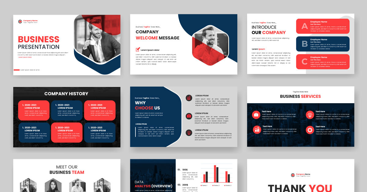 Business presentation slides template design. Use for modern ...