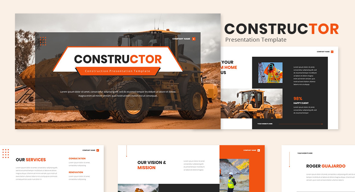 Constructor - Plantilla de PowerPoint de construcción