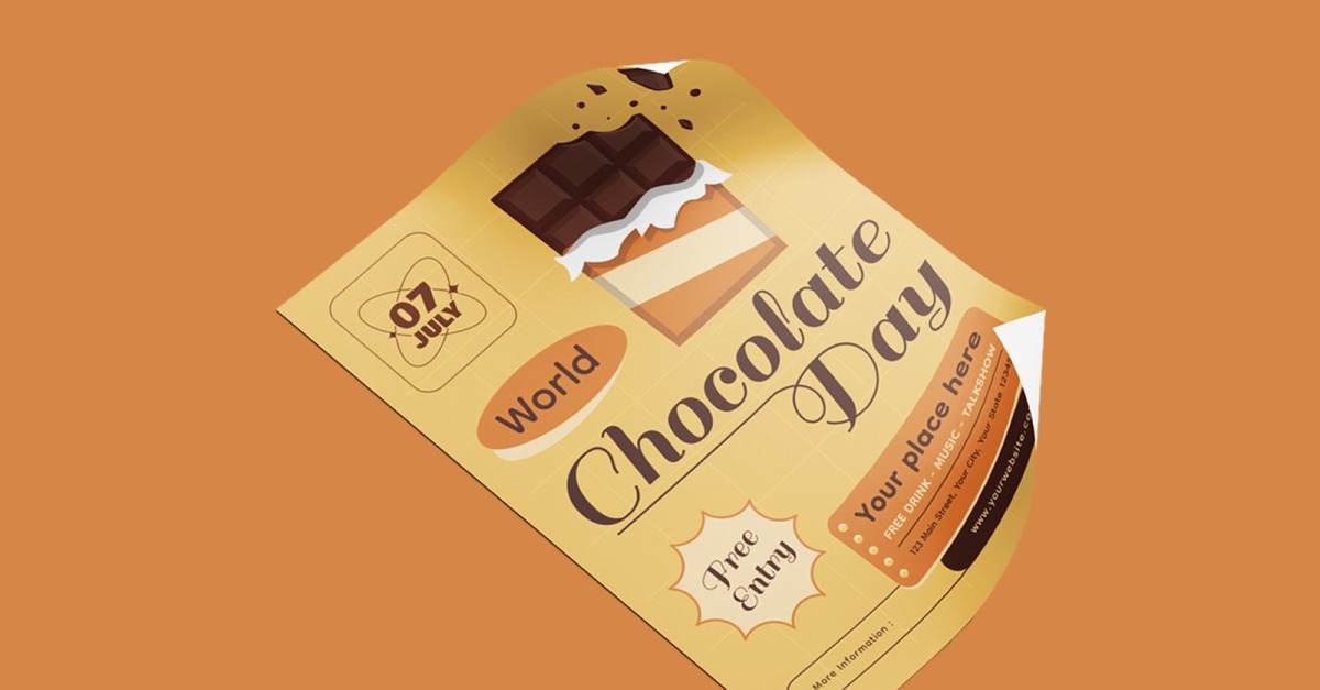 Chocolate Day Flyer Template #335194 - TemplateMonster