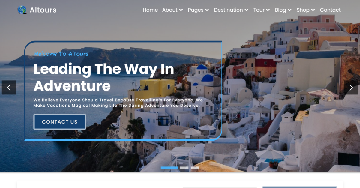 Altours - Plantilla web React para agencias de viajes