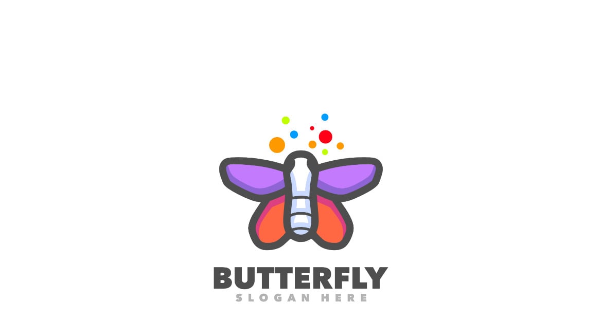 Butterfly simple design Logo template - TemplateMonster