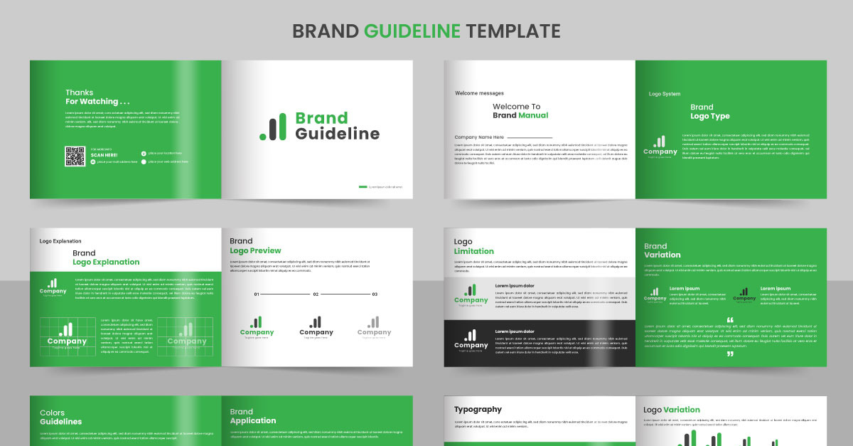 Corporate brand Guidelines template. Brand Identity presentation. Logo ...