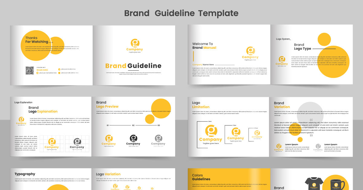 Corporate brand Guidelines template. Brand Identity presentation. Logo ...