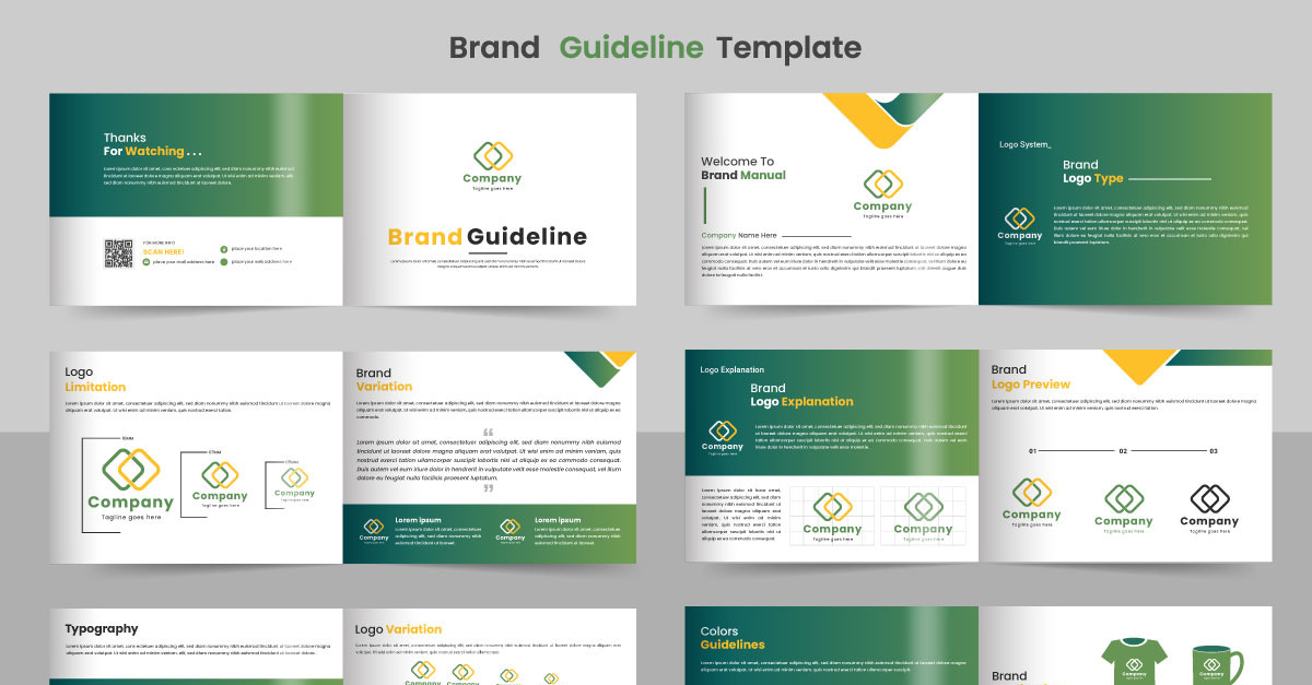 Modèle de directives de marque d'entreprise. Guide du logo d'identité ...