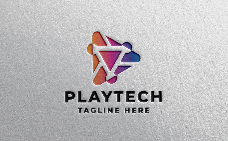Modelo de logotipo Play Tech Media Pro - TemplateMonster