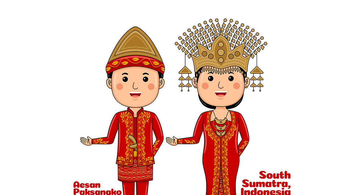 Welcome Gesture with Couple South Sumatra Traditional Clothes 2