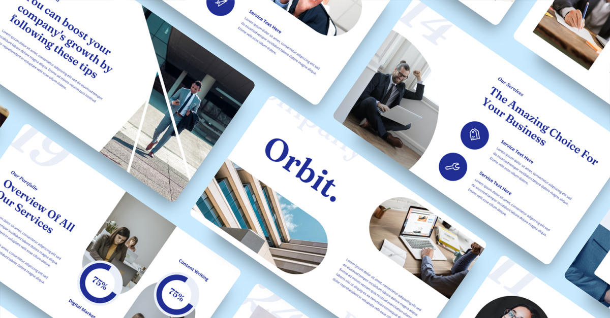 Orbit - Modèle de diapositive Google pour le profil de l'entreprise