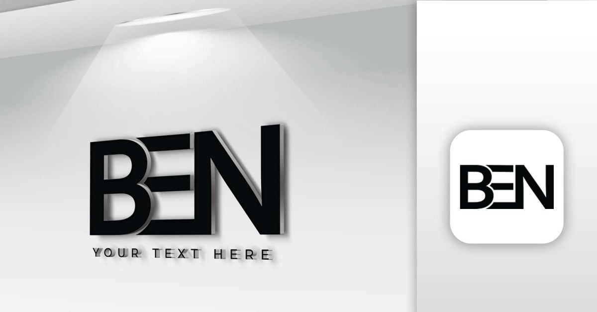BEN Nom Lettre Logo Design - Identité de Marque