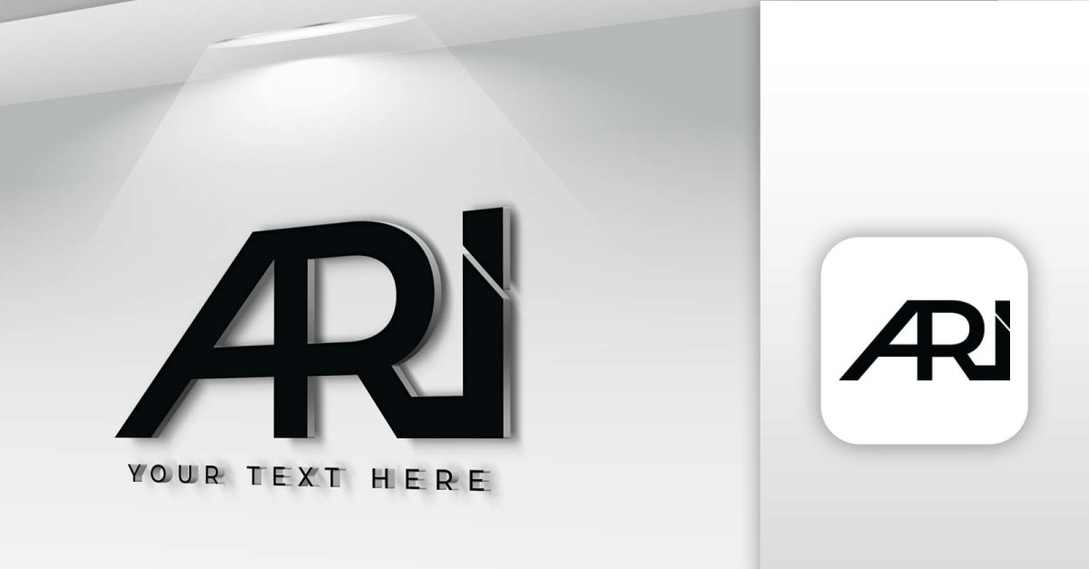 Diseño de logotipo de letra de nombre ARI - Identidad de marca