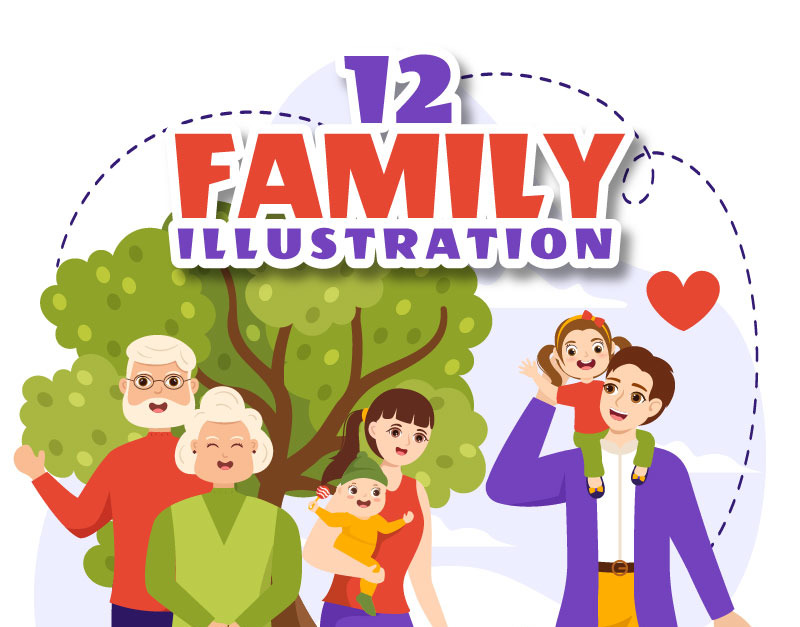 12 Family Values Vector Illustration - TemplateMonster