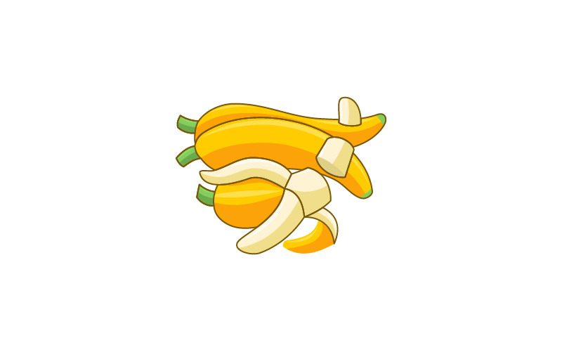 Modèle de conception de logo banane fruite signe identité de marque