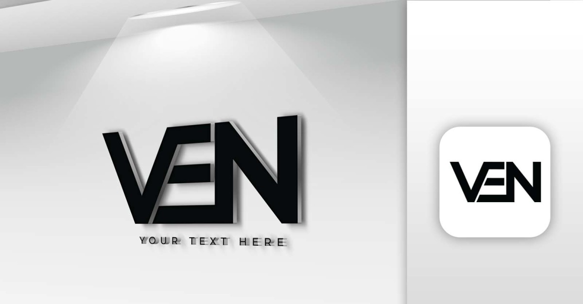 VEN Name Letter Logo Design - Brand Identity