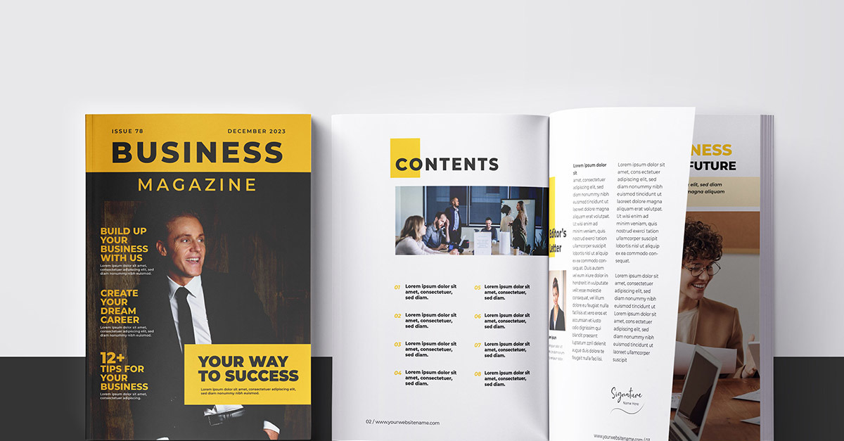 Clean Business magazine Layout #335893 - TemplateMonster