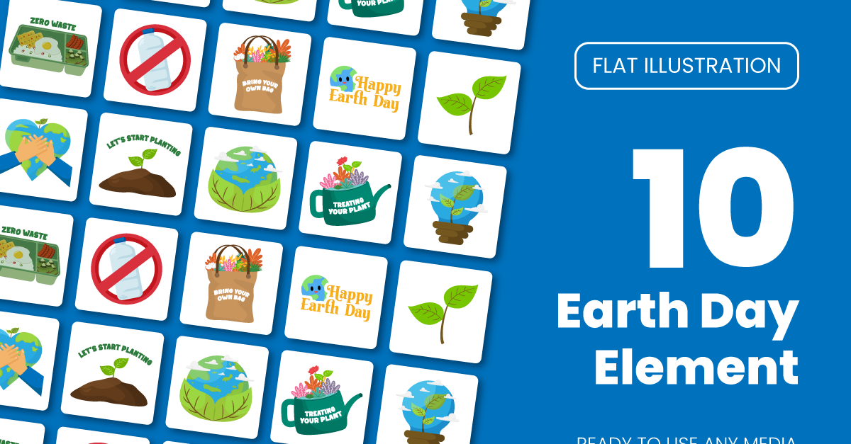 Collection of Earth Day Element in Flat Illustration