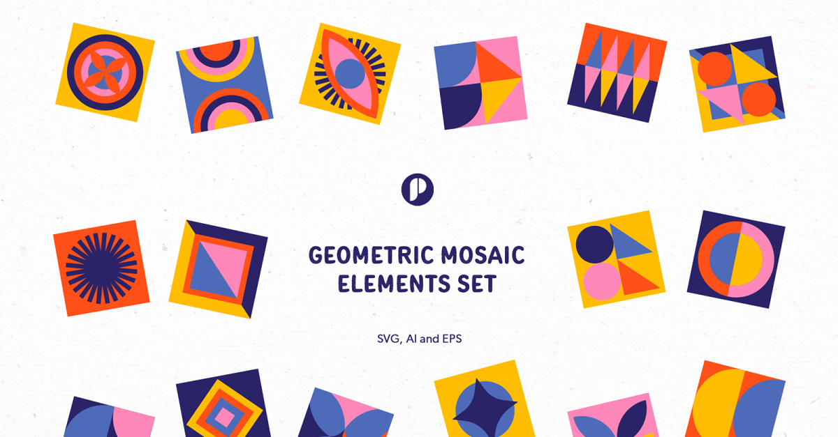 Geometric Mosaic Elements Set #335847 - TemplateMonster