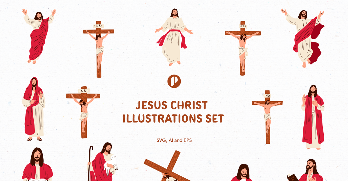 Jesus Christ Illustration Set #335845 - TemplateMonster