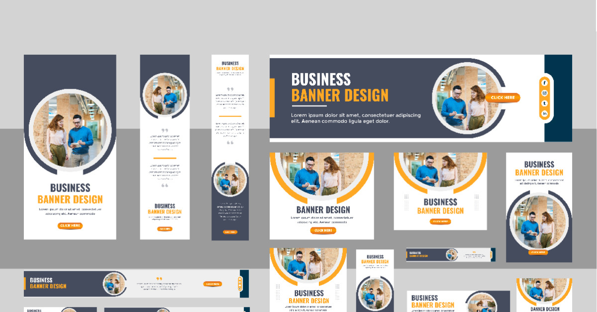 Business Web banner Bundle or Social Media Post Banner design Template Layout