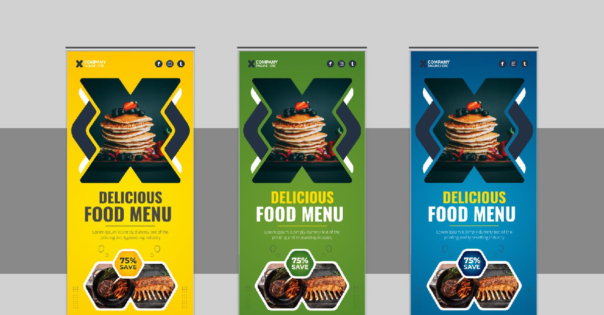 Food Roll Up Banner design Layout #336091 - TemplateMonster
