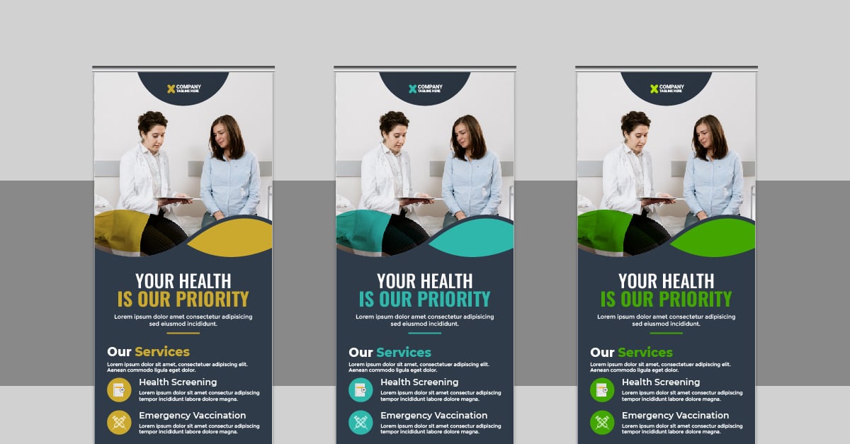 Creative Medical rollup or health care roll up banner template