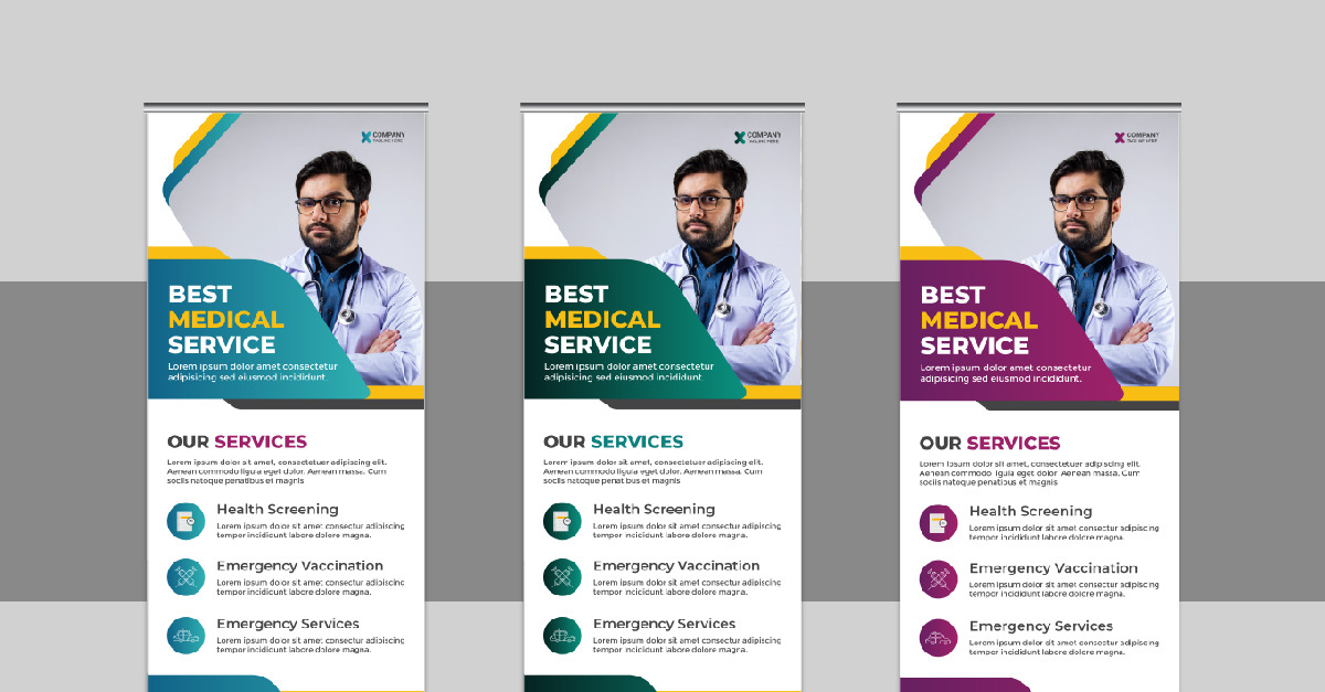 Medical rollup or health care roll up banner design