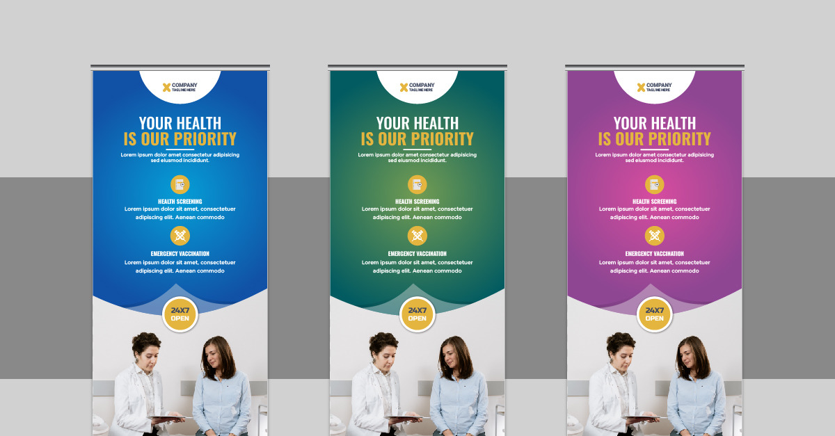 Modern Medical rollup or health care roll up banner template layout