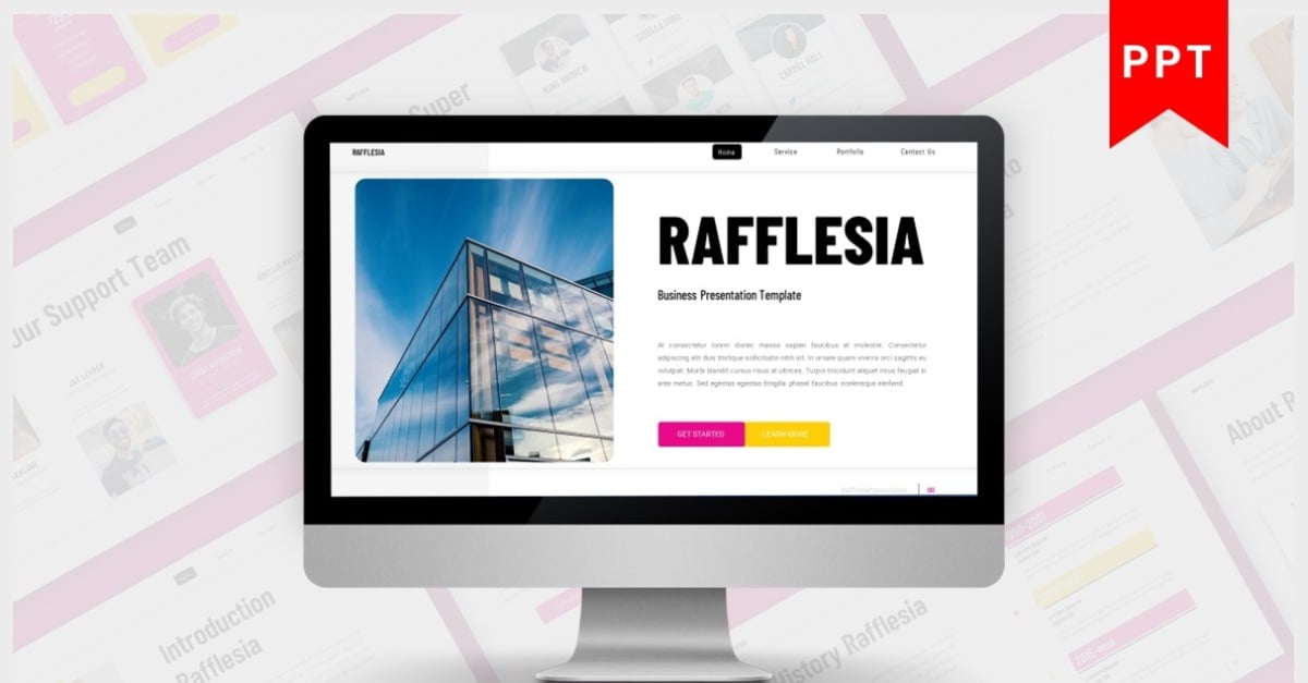 Rafflesia - Pink Yellow PowerPoint Business Creative Template