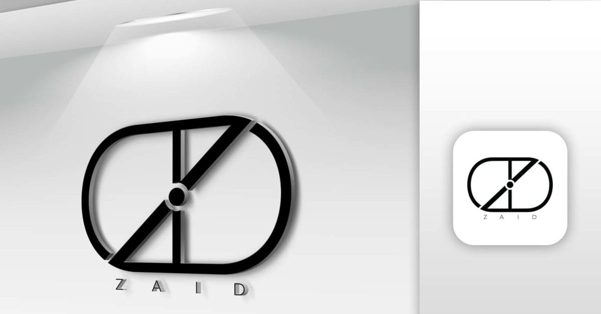 ZAID Name Letter Logo Design - Brand Identity