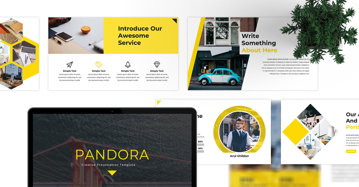 Pandora - PowerPoint criativo #336399 - TemplateMonster