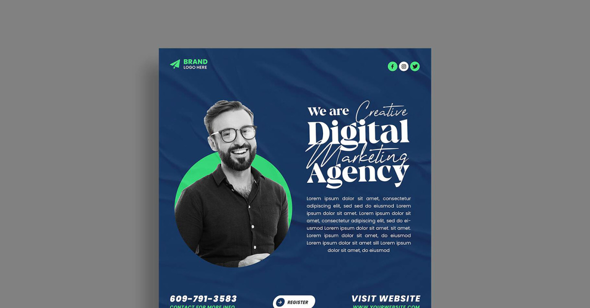 Digital Marketing Agency Social Media Advertisement Post Template