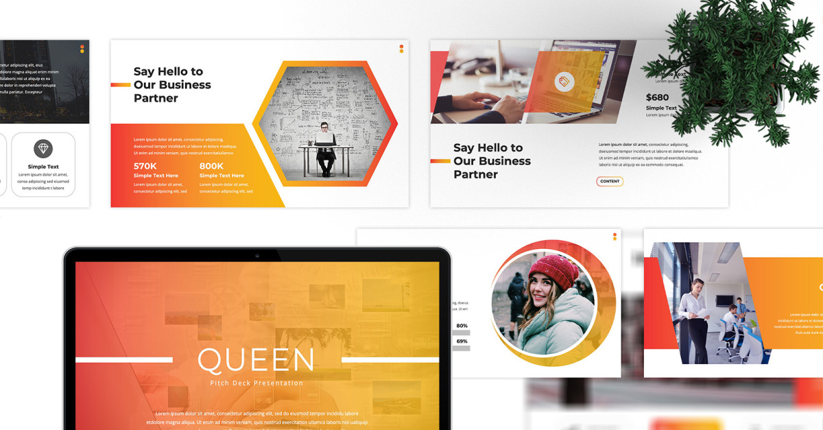 Reine - Pitch Deck PowerPoint #336402 - TemplateMonster