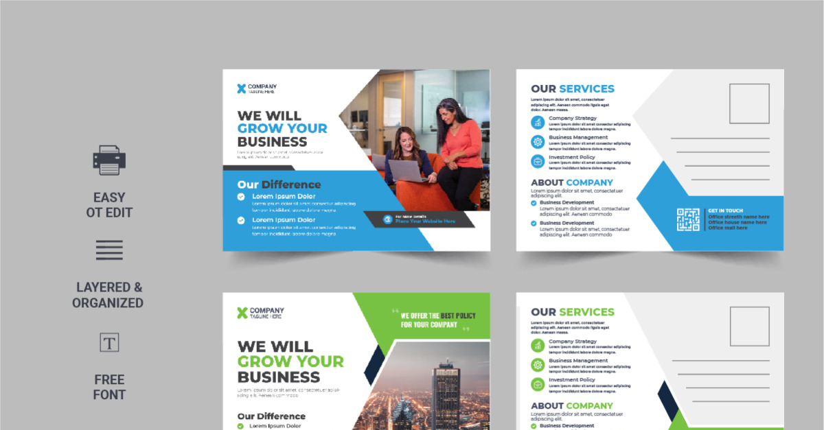 Creative Postcard Template or business eddm postcard template design