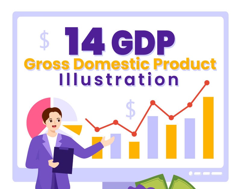 14 GDP or Gross Domestic Product Illustration