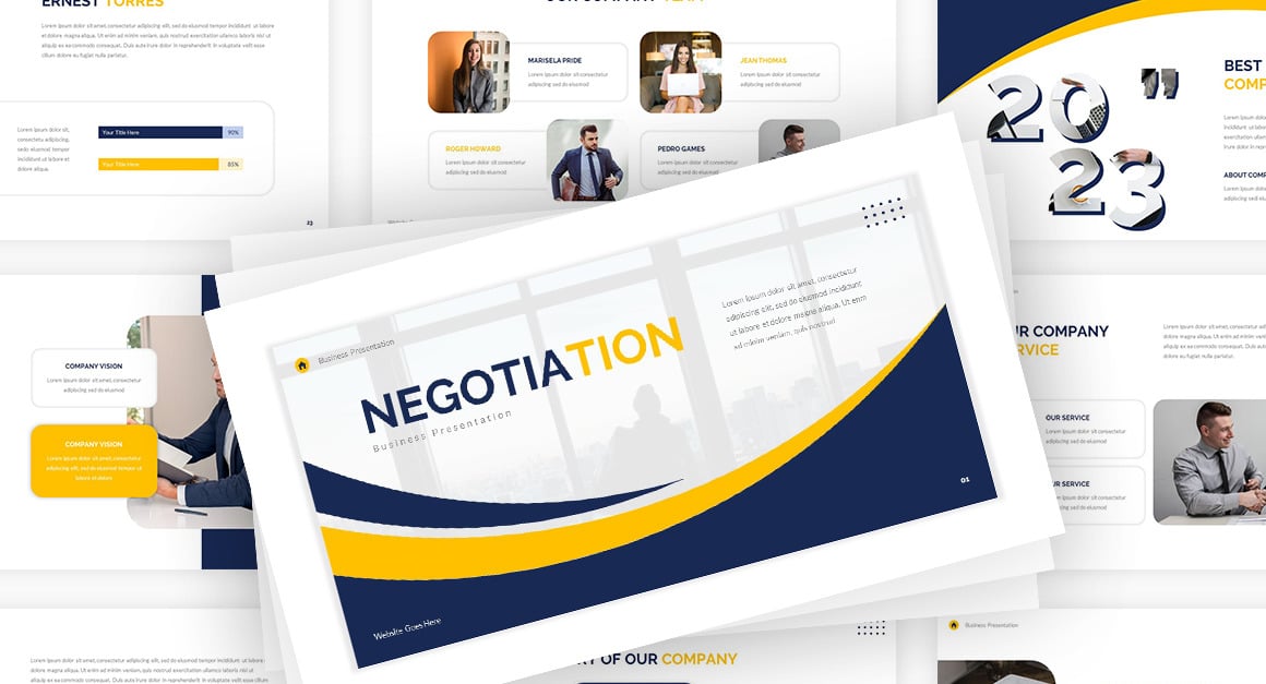 Negotiation Business Powerpoint Template - TemplateMonster