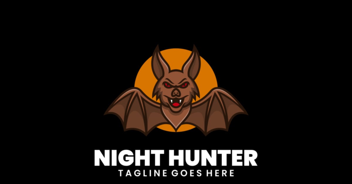 Night Hunter Simple Mascot Logo #336534 - TemplateMonster