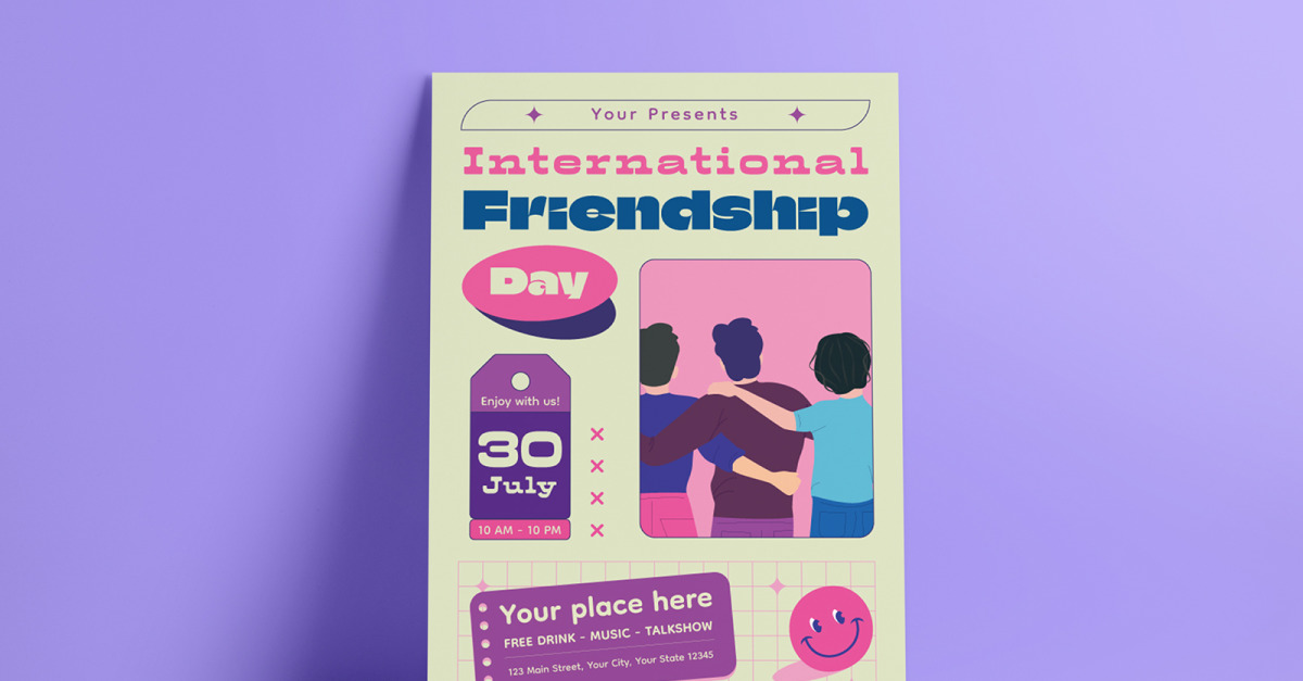 International Friendship Day Flyer Template - TemplateMonster