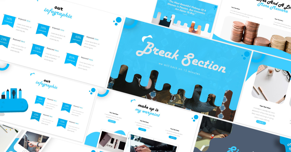 Sinclair blu modello Powerpoint #336610 - TemplateMonster