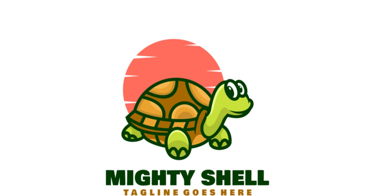 Mighty Shell Maskot Çizgi Film Logosu - TemplateMonster