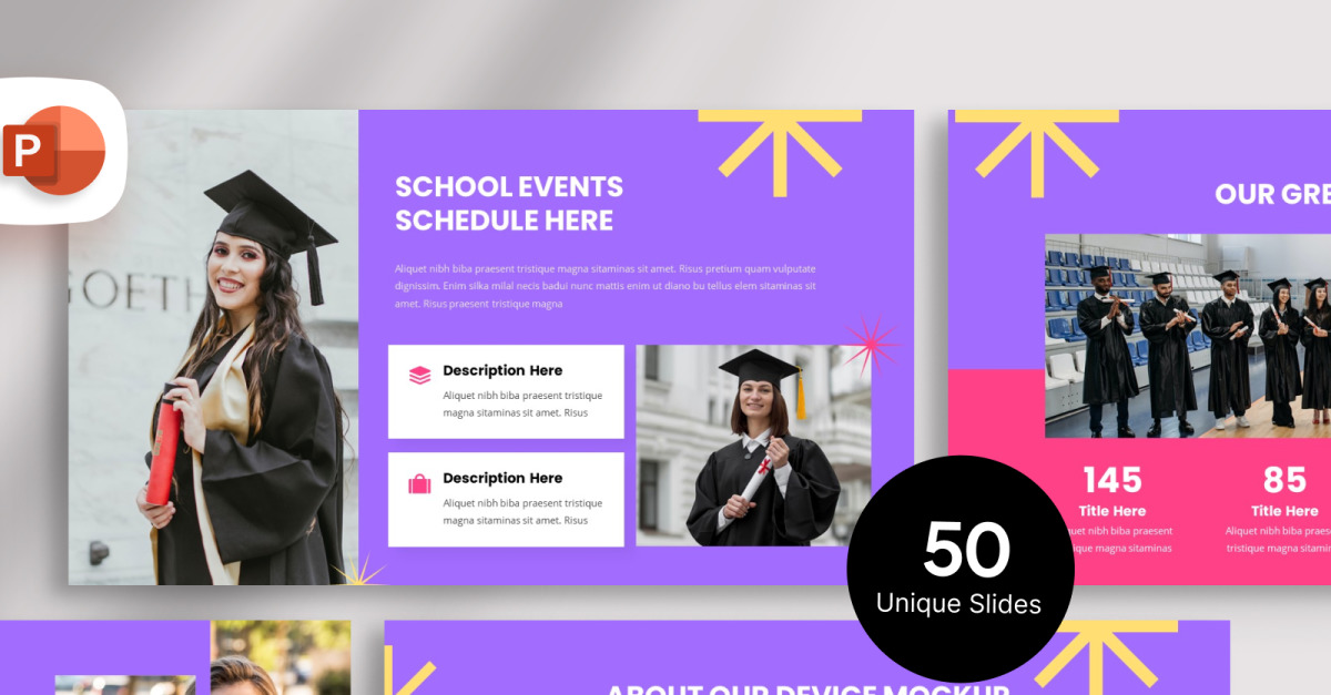 Modelo de Apresentação de Formatura Virtual - TemplateMonster