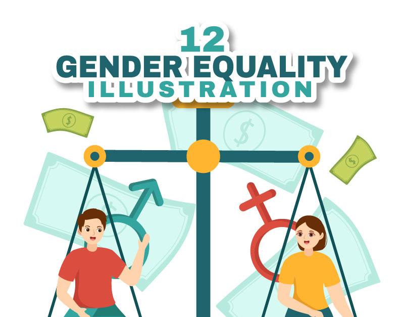 12 Gender Equality Vector Illustration - TemplateMonster