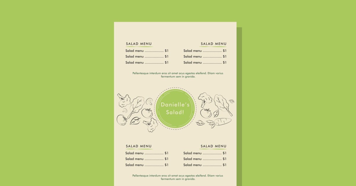 Salad Restaurant Menu Template 2 #337026 - TemplateMonster
